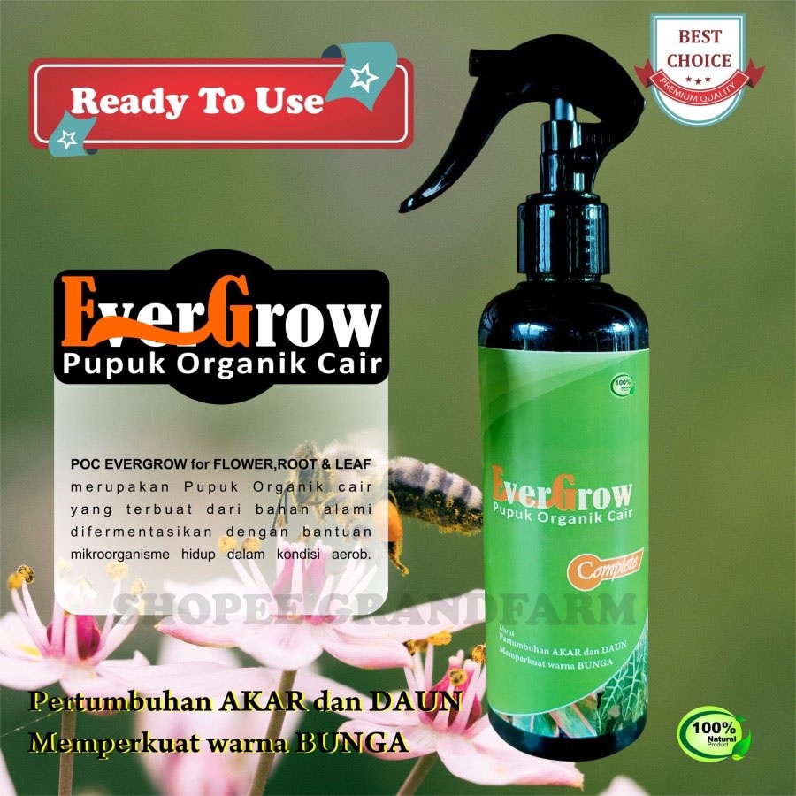 Jual Pupuk Organik Cair Tanaman Hias EVERGROW "Complete" Nutrisi dan Vitamin Lengkap untuk Bunga ...