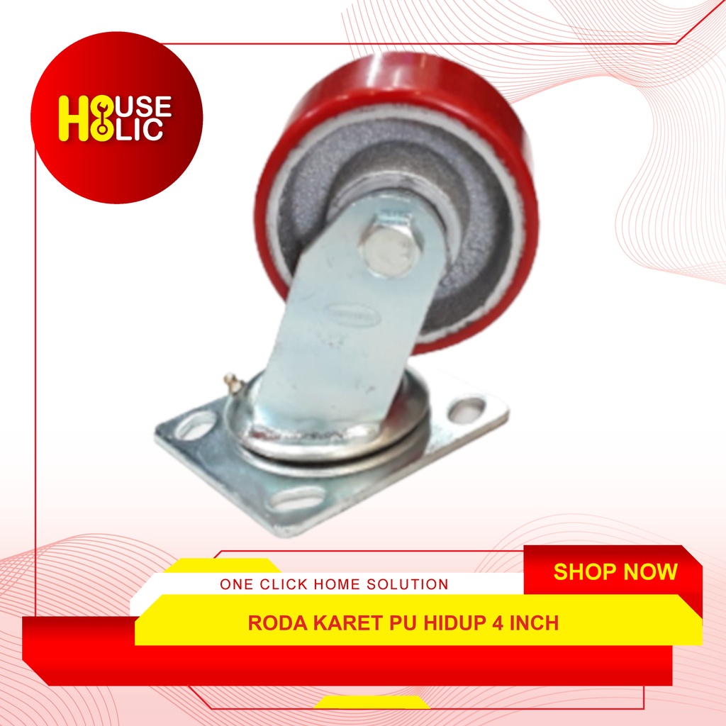 Jual Roda Caster Etalase / Roda Trolley Troli PU 4" Inch Roda Kastor ...
