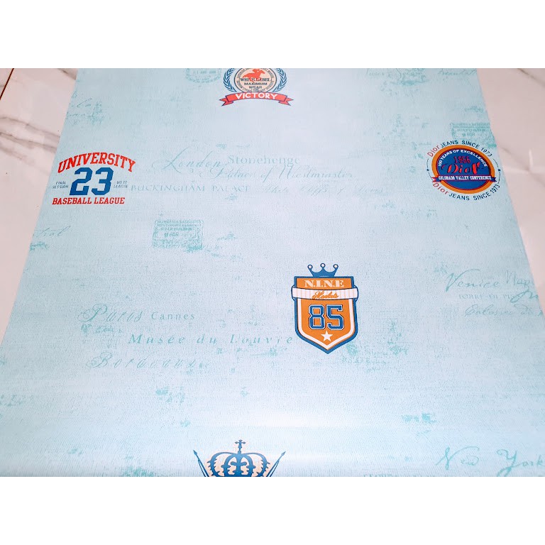 Jual Baru - Murah Wallpaper Sticker Dinding Biru Muda Logo University ...