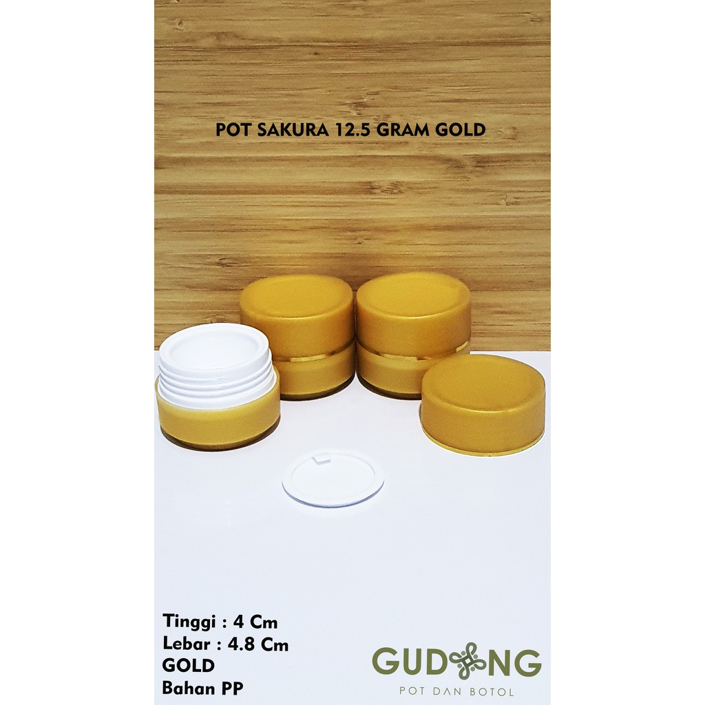 Jual POT SAKURA 12.5 GRAM GOLD (Kemasan 25 Pcs harga Rp1700) | Shopee ...