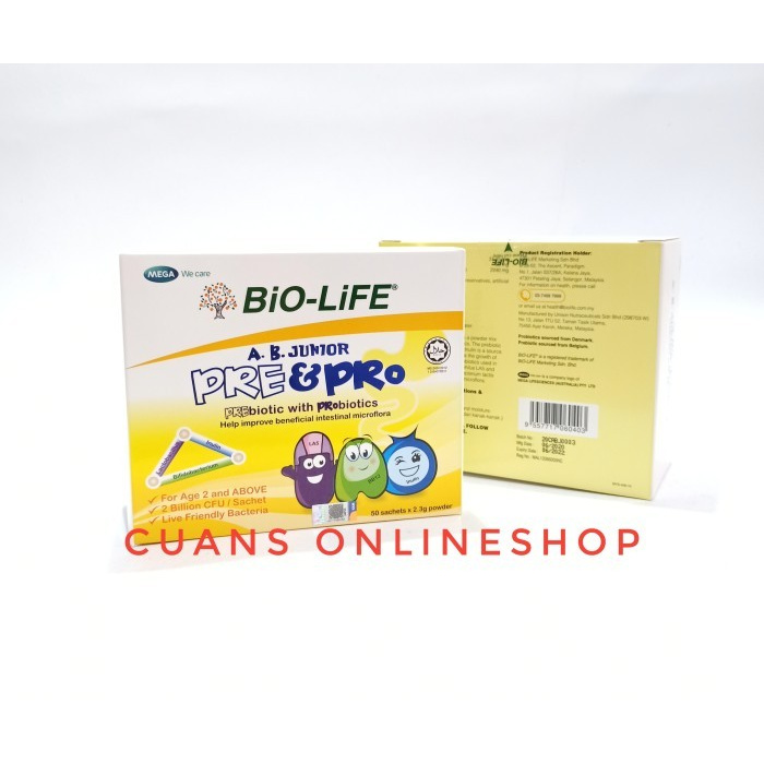 Jual Biolife AB Junior Pre&Pro Prebiotic Probiotic Box Isi 50 Sachet ...