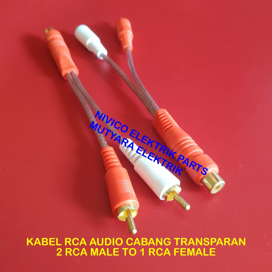 Jual KABEL RCA JUMPER Y - 2 RCA MALE TO 1 RCA FEMALE JACK AUDIO / KABEL ...