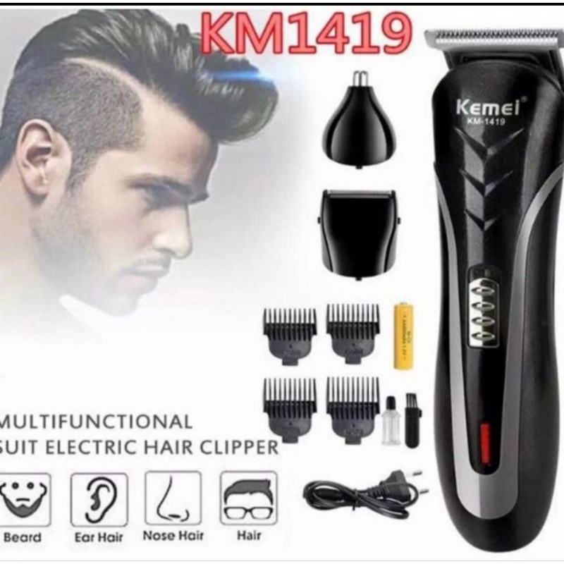 Jual Mesin Cukur Rambut Kemei KM 1419 Hair Shaving Profesional Alat Cukur Elektrik | Shopee ...