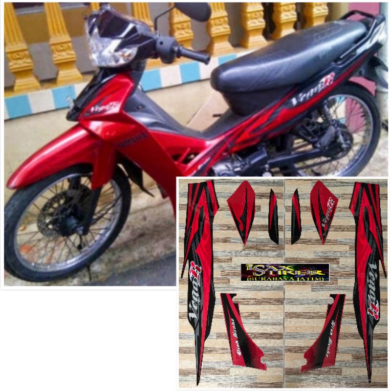 Jual striping original Yamaha Vega R merah hitam tahun 2008 2009 ...