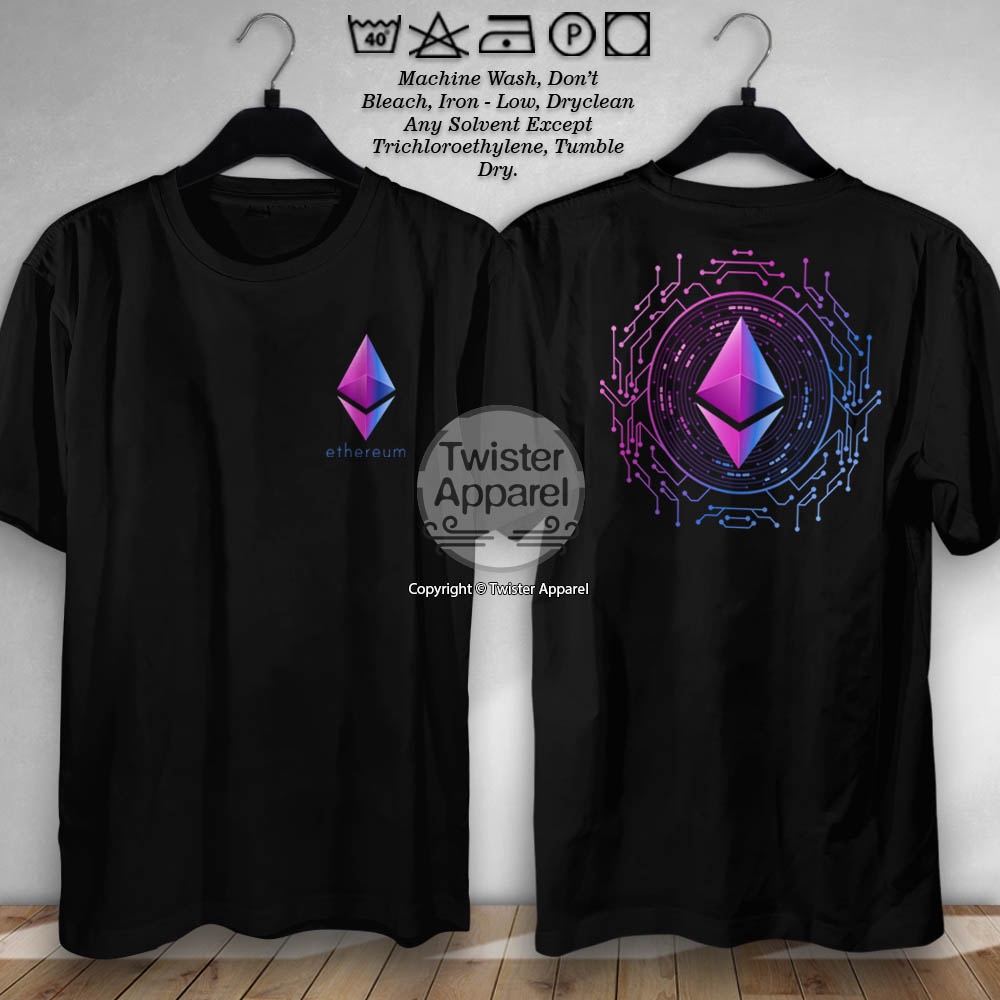 Jual Kaos Cryptocurrency Ethereum Crypto ETH Futuristic Logo Blockchain ...