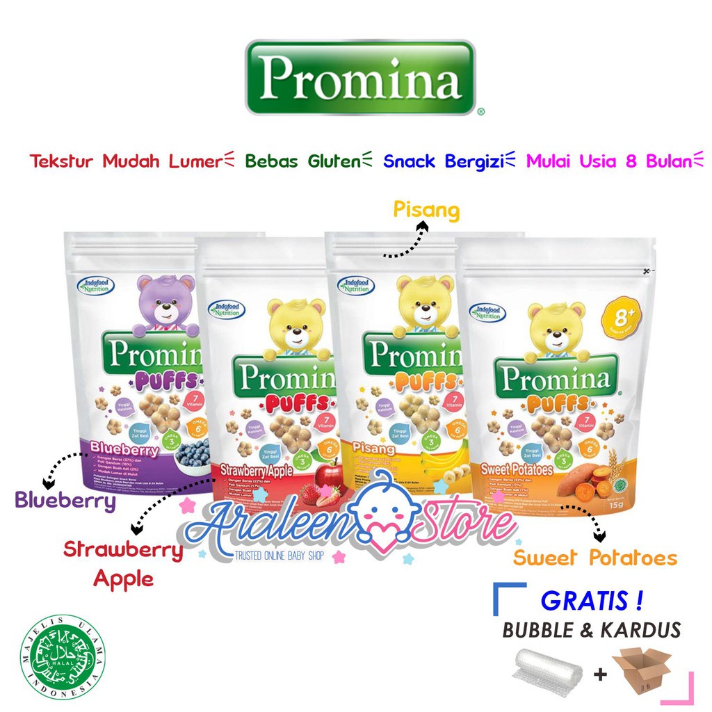 Jual Promina Puff Snack Bayi 8 Bulan Makanan Bayi Cemilan Bayi Cemilan ...