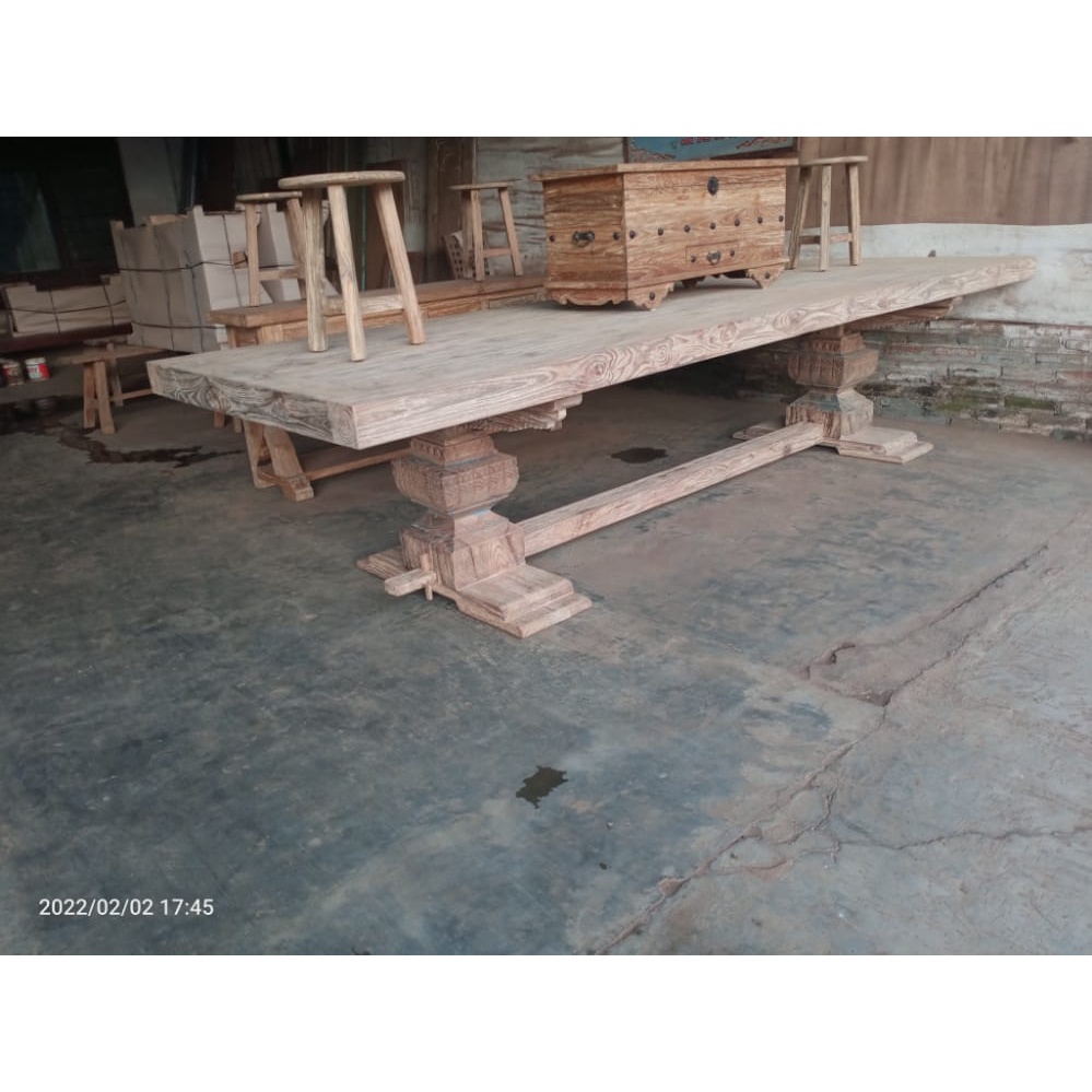 Jual Meja Makan Antik Kuno Kayu Lawas Bongkar Rumah Pjg 350cm | Shopee ...