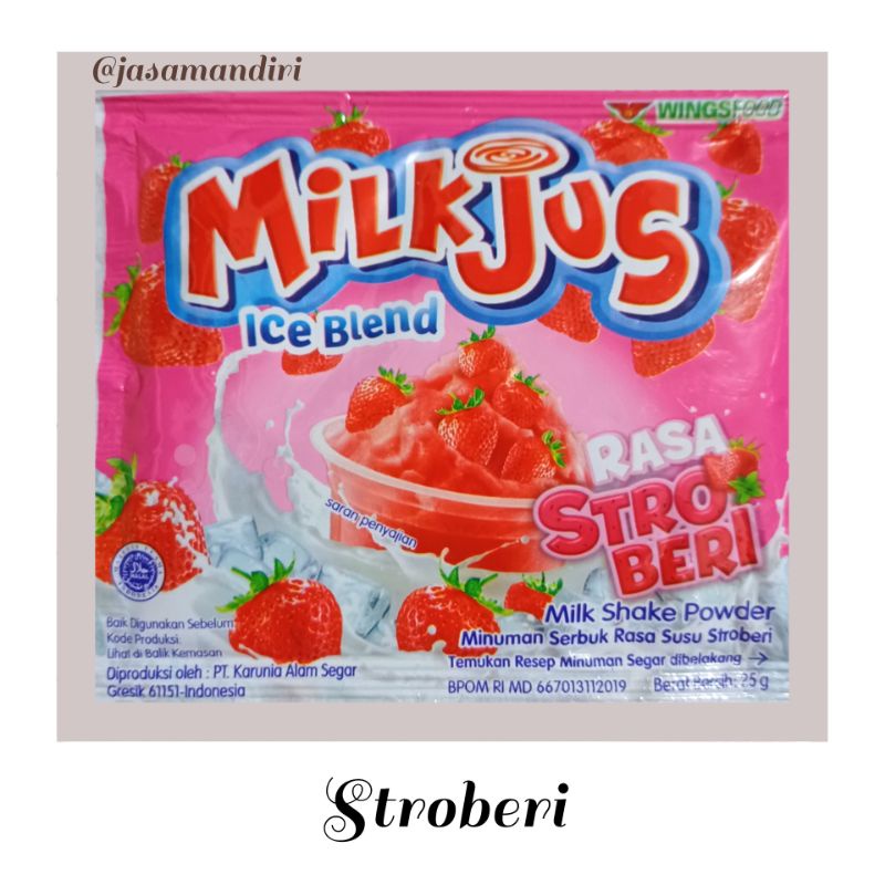 Jual Milk Jus Ice Bland / Milk Shake Powder Sachet 10 x 25gr | Shopee ...