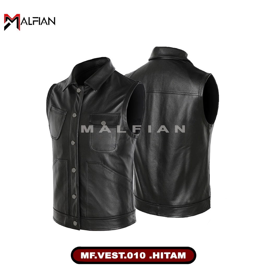 Jual Rompi Kulit Pria Rompi Kulit Sintetis Vest Pria PU Faux Synthetic ...