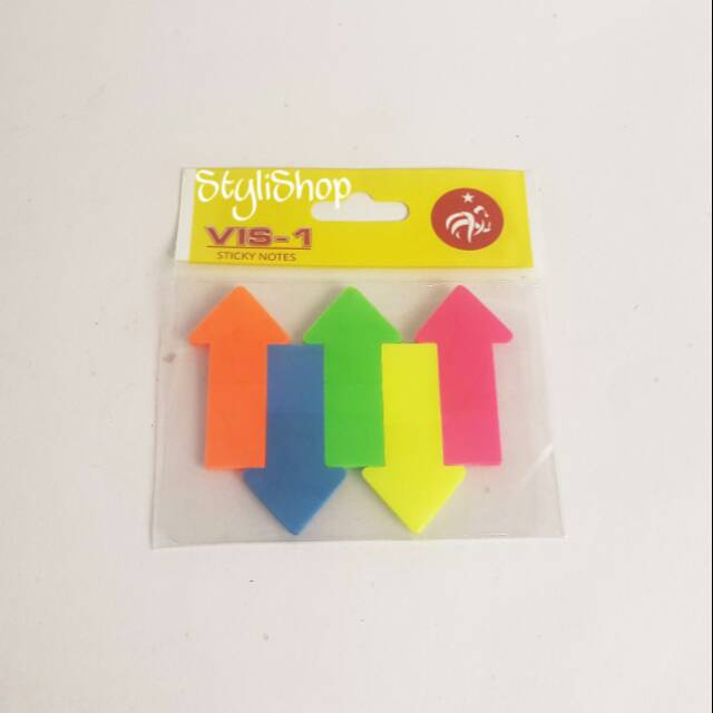 Jual Sticky Notes Panah Plastik 5 Warna Merk Vis-1, Pembatas Buku ...