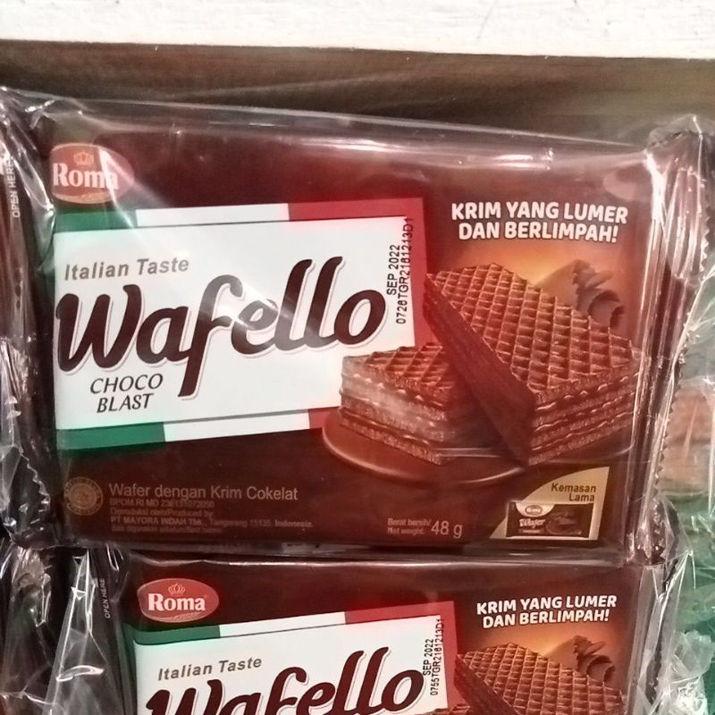 Jual Wafello wafer coklat 48 gr 1 pack isi 10 bks | Shopee Indonesia