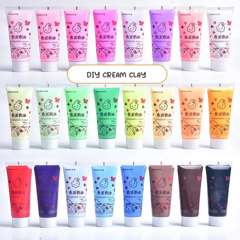 Jual 50 ml Cream Clay Lem Krim Simulation Cream untuk Deco | Shopee ...