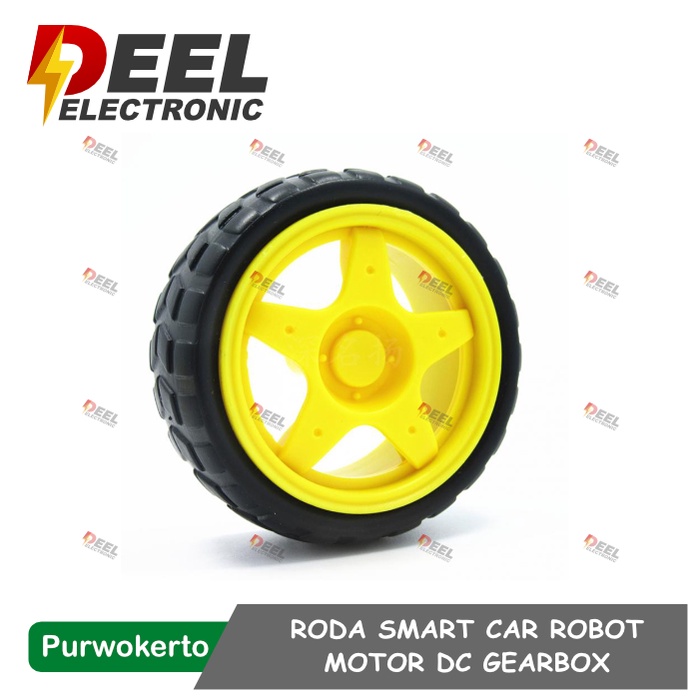 Jual RODA MOTOR DC GEARBOX SMART CAR BALANCING LINE FOLLOWER BAN KARET ...