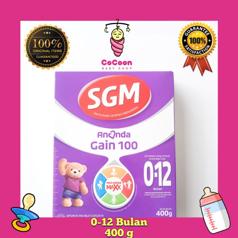 Jual Susu Formula Bubuk Bayi SGM Ananda Gain 100 0-12 Bulan 400g 400 g 400gr 400 gr | Shopee ...