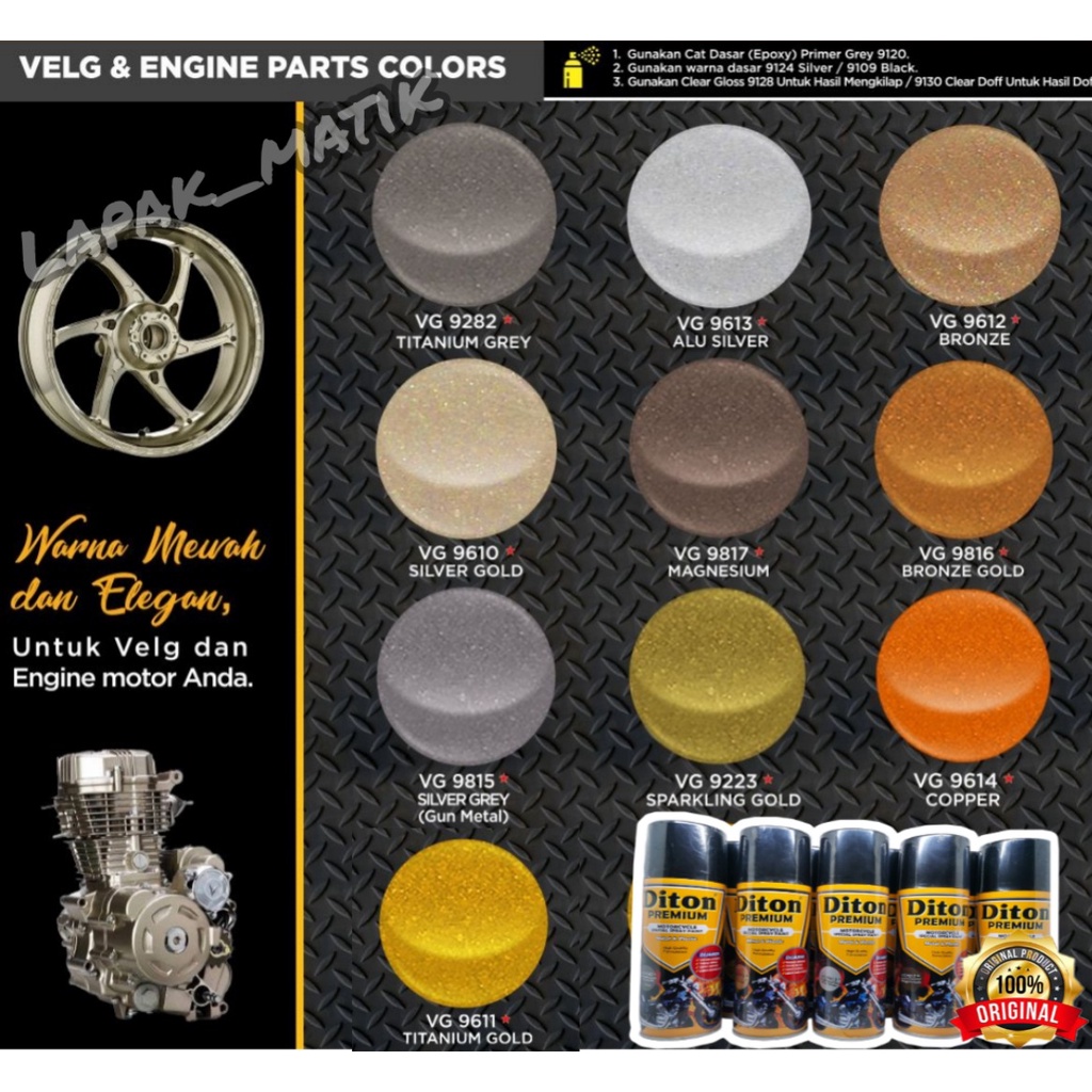 Jual Pilok DITON PREMIUM SILVER TITANIUM BRONZE GOLD GREY MAGNESIUM ...