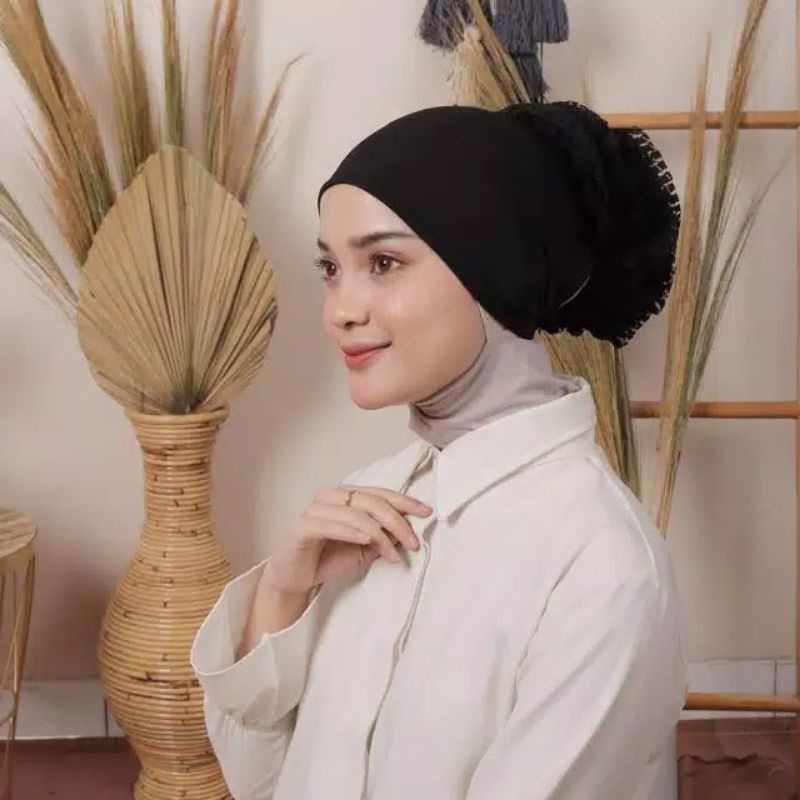 Jual INNER TURKI / CIPUT HIJAB TURKI KHUSUS WARNA HITAM | Shopee Indonesia