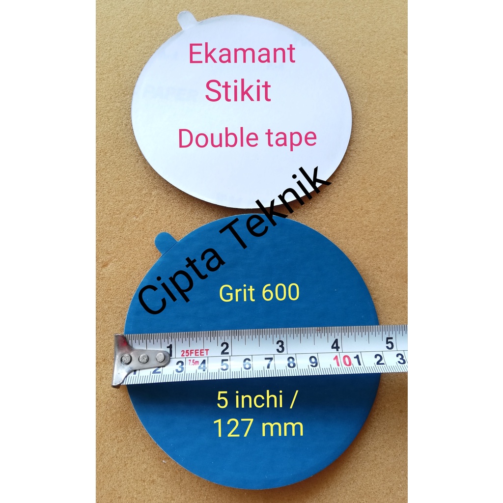 Jual Amplas Bulat Stikit 5 inchi Grit 600 Ekamant Model Tempel Pakai ...