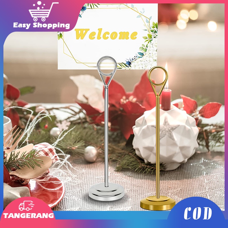Jual Tiang Nomor Meja Stainless Menu Stand Table Number Holder Stand ...