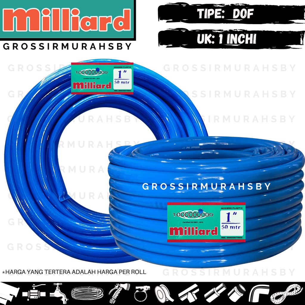 Jual SELANG AIR MILLIARD DOF 1 INCHI ( 50 METER / 100 METER ) | Shopee Indonesia