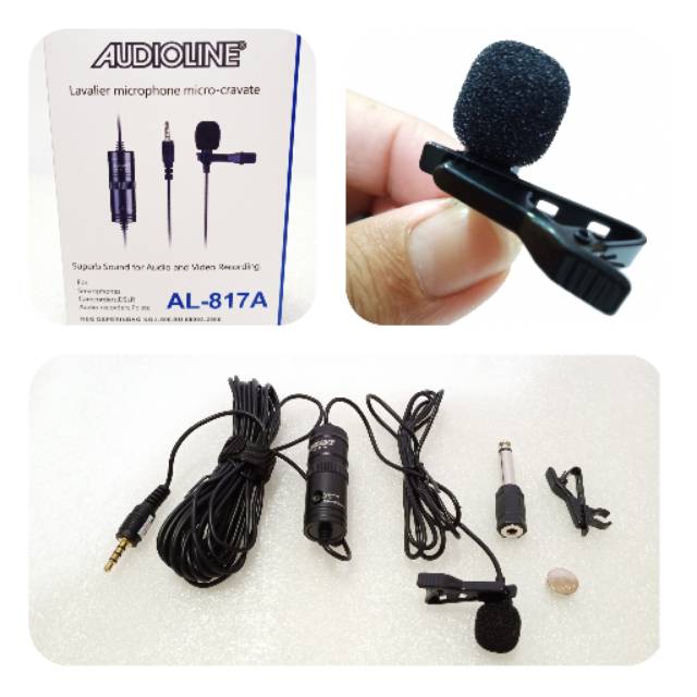 Jual MIC KABEL KLIP ON KAMERA AUDIOLINE AL 817A MICROPHONE CONDENSER ...