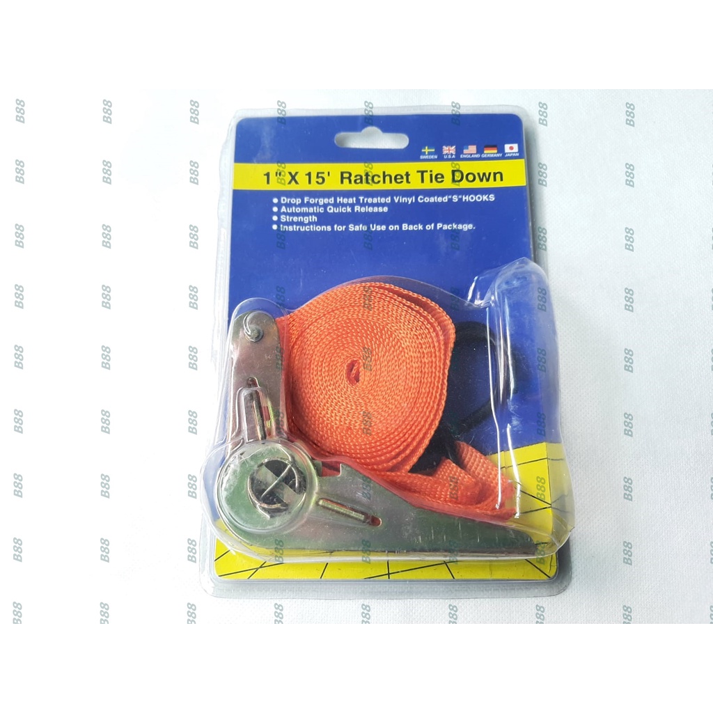 Jual B88 Rachet tie down 1" x 5 Meter trek belt tali pengikat barang ...