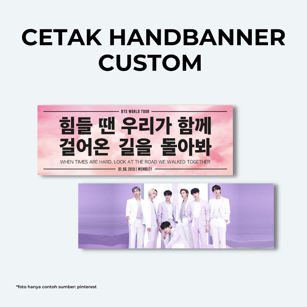 Jual [30x10 cm] Cetak Custom HandBanner Hand Banner Freebies KPOP Murah ...