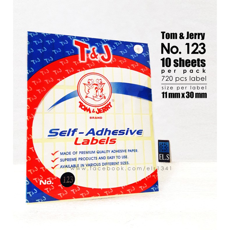 Jual Kertas Stiker Sticker Label TOM & JERRY No.123 HVS 11 x 30 mm isi ...