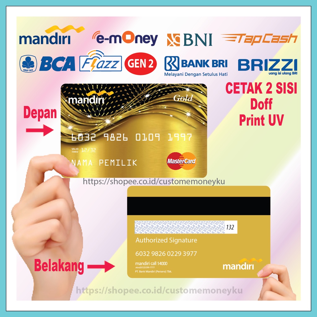 Jual KARTU EMONEY DESIGN CUSTOM PLATINUM GOLD CARD E-MONEY MANDIRI ...