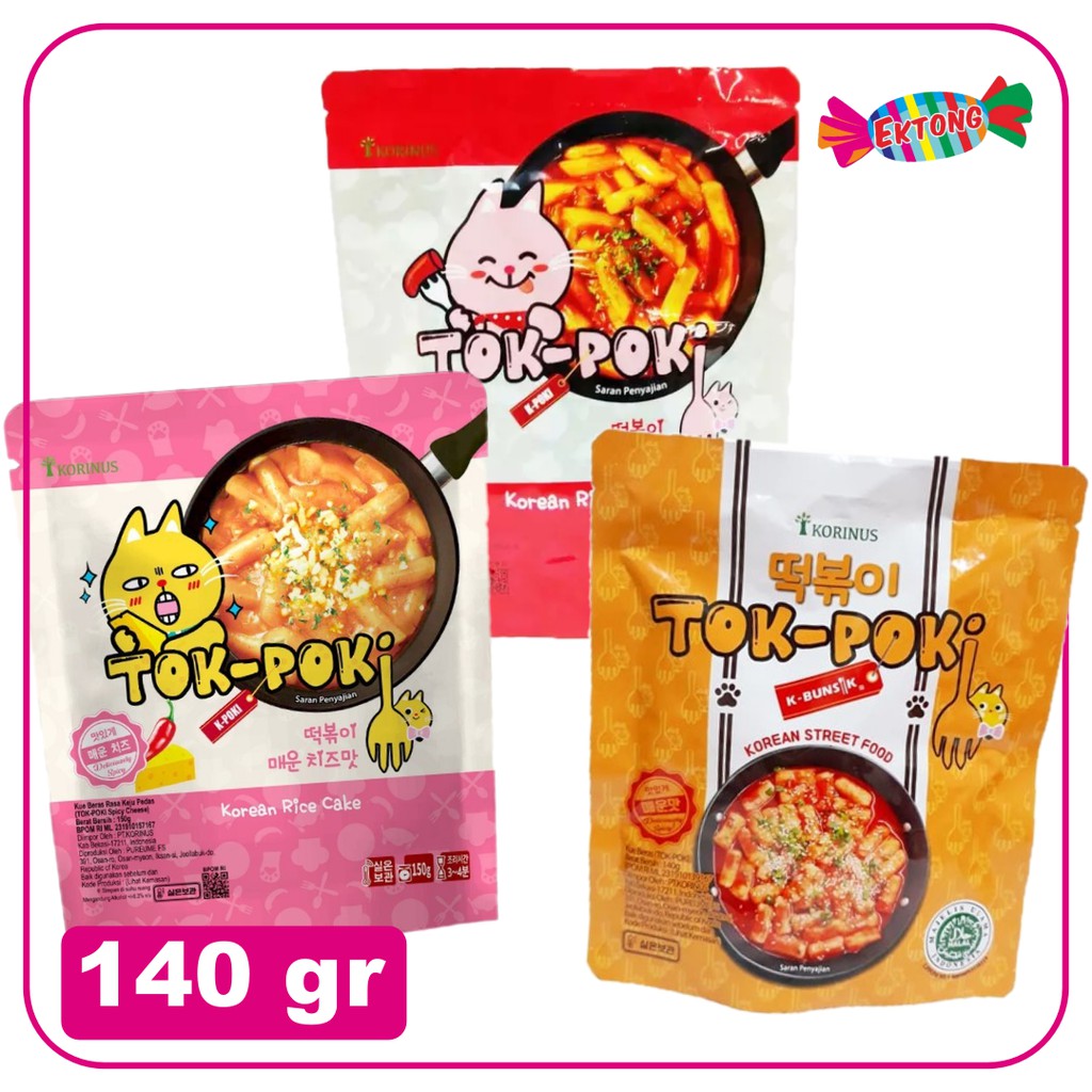 Jual KORINUS TOK POKI MILD HALAL ( KUE BERAS IMPOR KOREA ) 140 GR ...