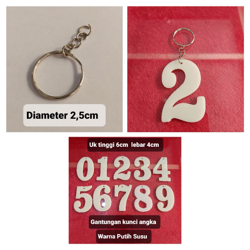 Jual Gantungan kunci angka ukuran tinggi 6CM lebar 4CM tebal 2MM ...
