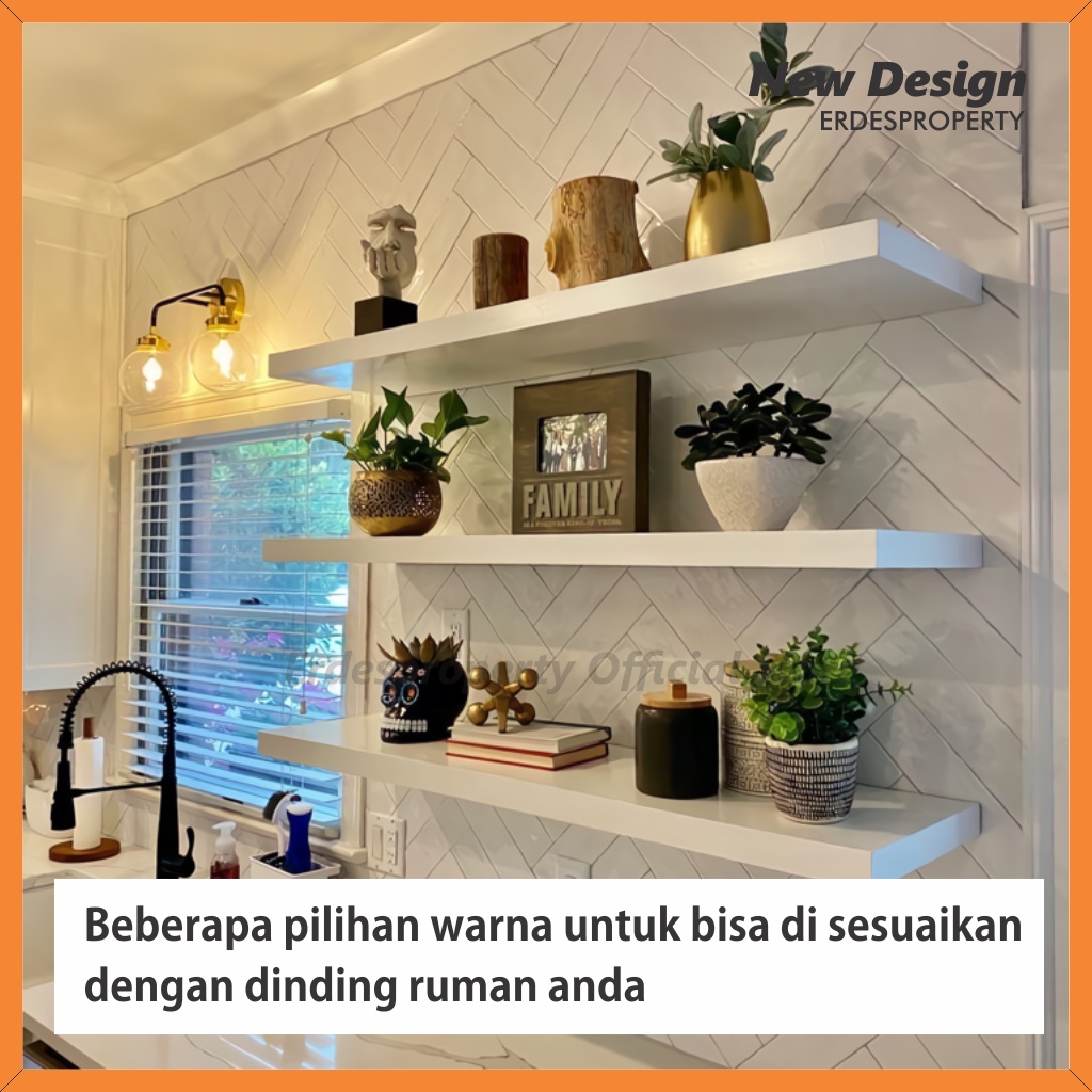 Jual Rak Ambalan Dinding Minimalis Extra Lebar 20 cm Buku Kayu Tempel ...