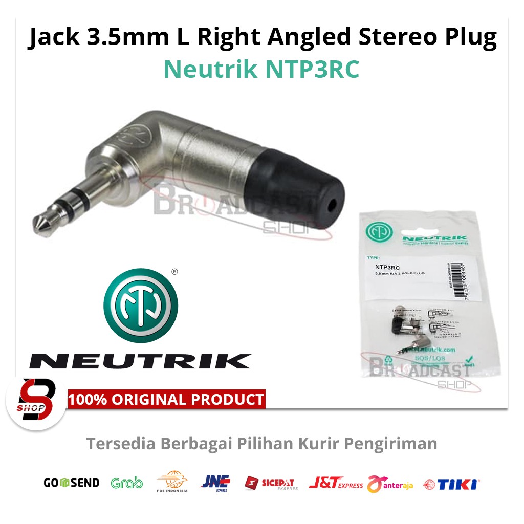 Jual Connector Jack Neutrik NTP3RC 3.5mm L Right Angled Stereo Plug ...