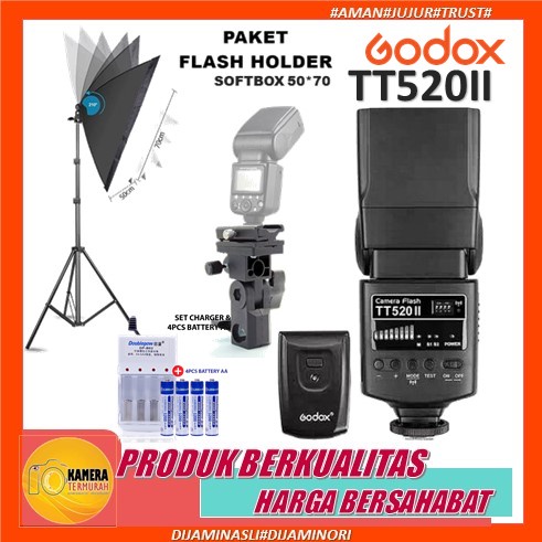 Jual Paket Studio Softbox Godox TT520 II TT 520 Strobist Flash ...