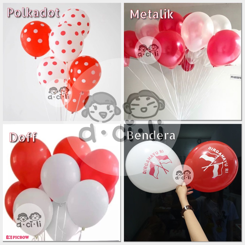Jual Per PCS Balon Latex Dirgahayu RI HUT RI Merah Putih 17 Agustus ...