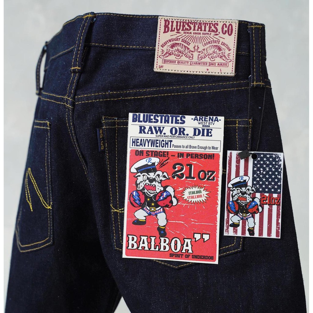 Jual Balboa 21oz Loomstate Heavyweight Selvedge Denim - Red Selvedge ...