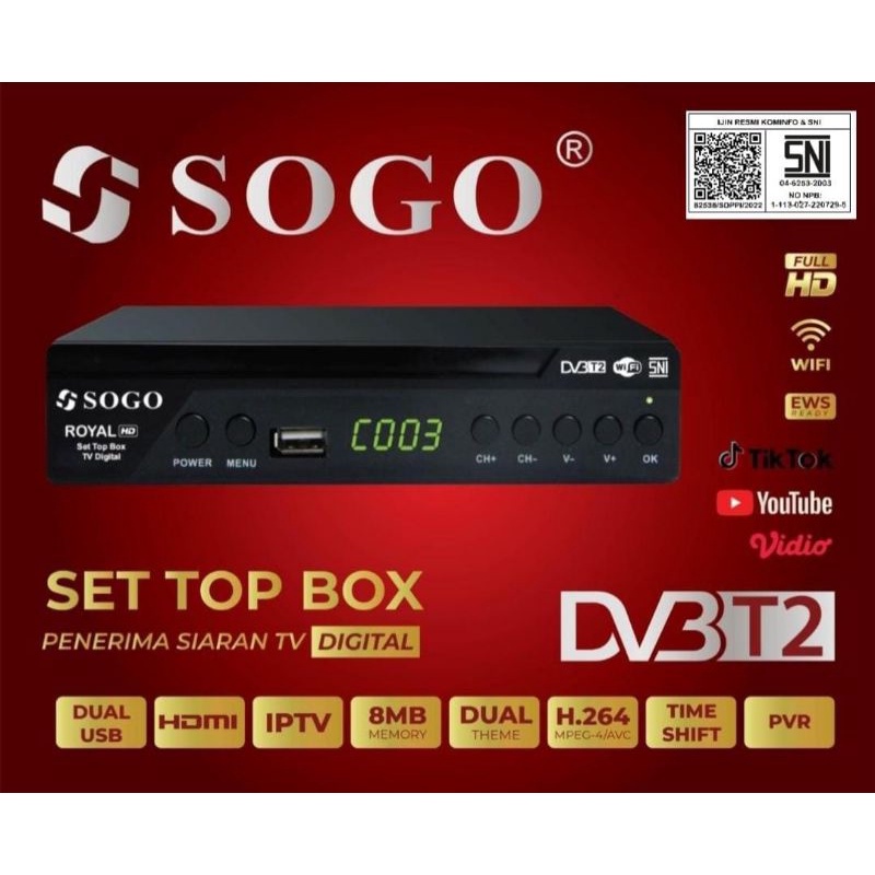 Jual SET TOP BOX SOGO DV3T2 (penerima siaran tv digital) | Shopee Indonesia