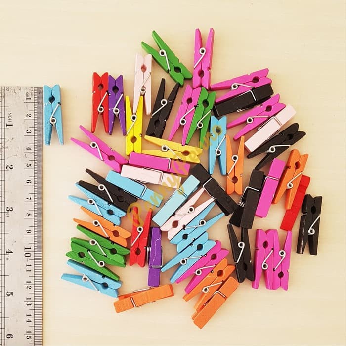 Jual Wooden Clip / Klip Kayu / Jepit Mini Foto Bahan Kayu Warna Natural ...