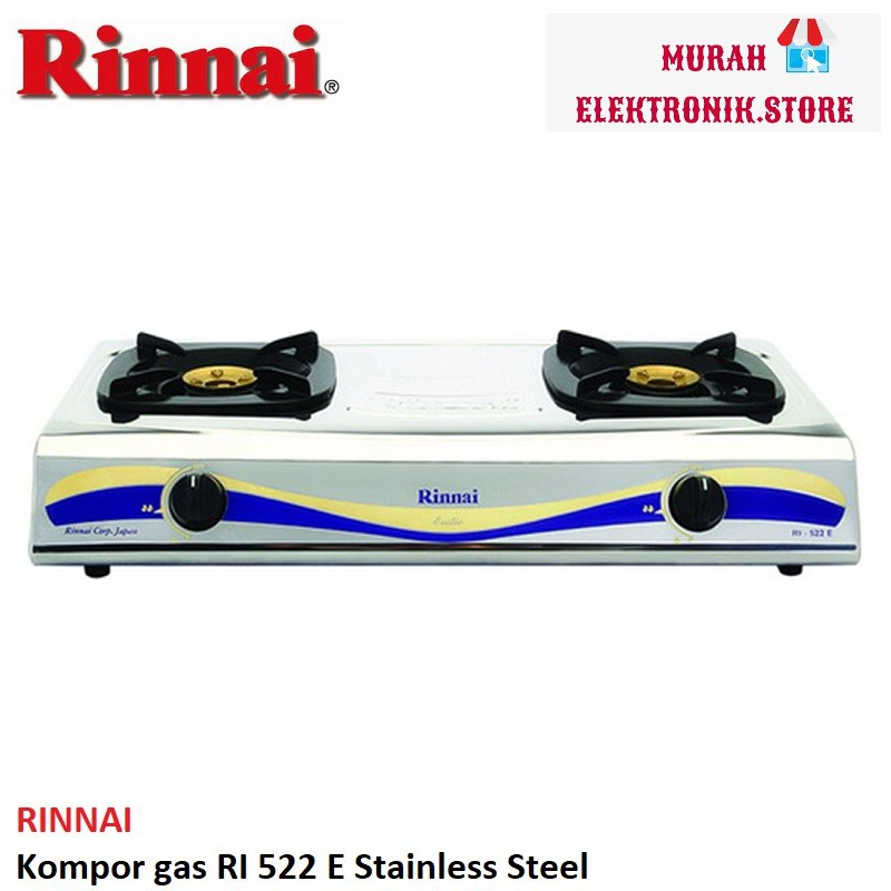 Jual KOMPOR RINNAI 2 TUNGKU STAINLES RI522E RI 522 E STAINLESS | Shopee ...