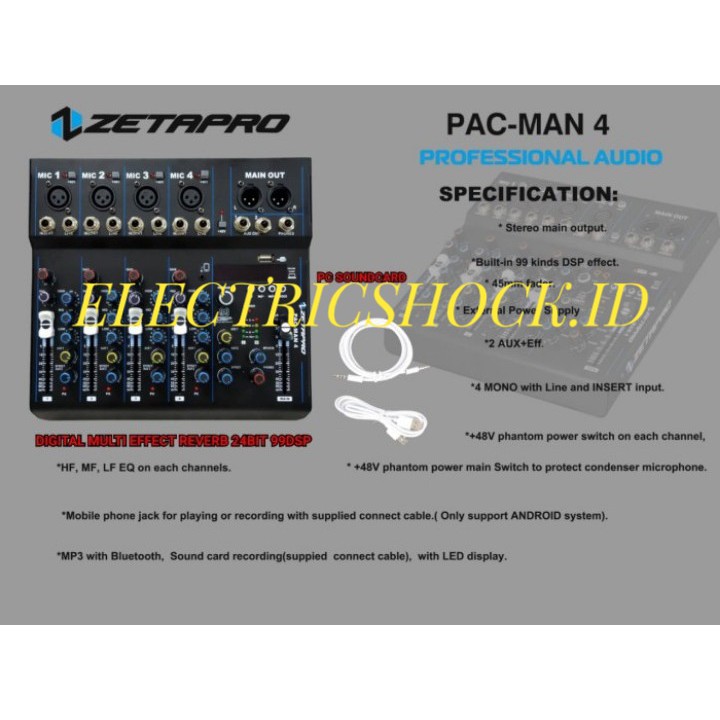 Jual MIXER AUDIO ZETAPRO PACMAN 4 / PAC MAN4 ORIGINAL | Shopee Indonesia