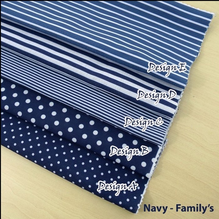 Jual Kain Katun / Kain Katun CVC Navy Family (per 0,5meter) | Shopee ...