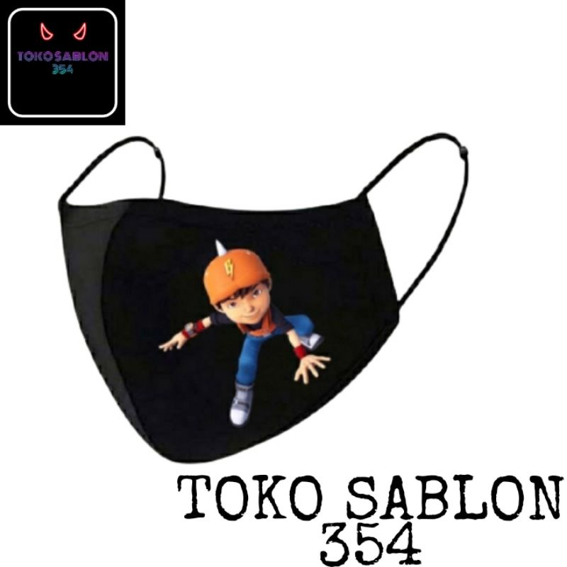 Jual Masker BOBOIBOY Kain 3 Lapis 3 Ply 3ply Scuba Hijab Motif Model ...