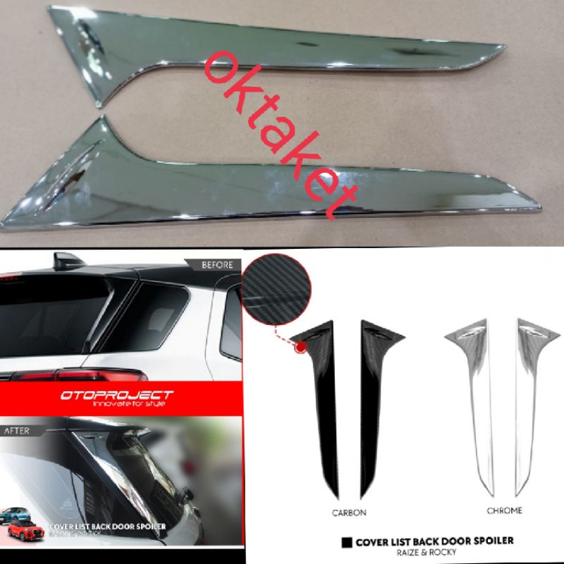 Jual cover list pintu belakang list back door Spoiler Raize Rocky ...