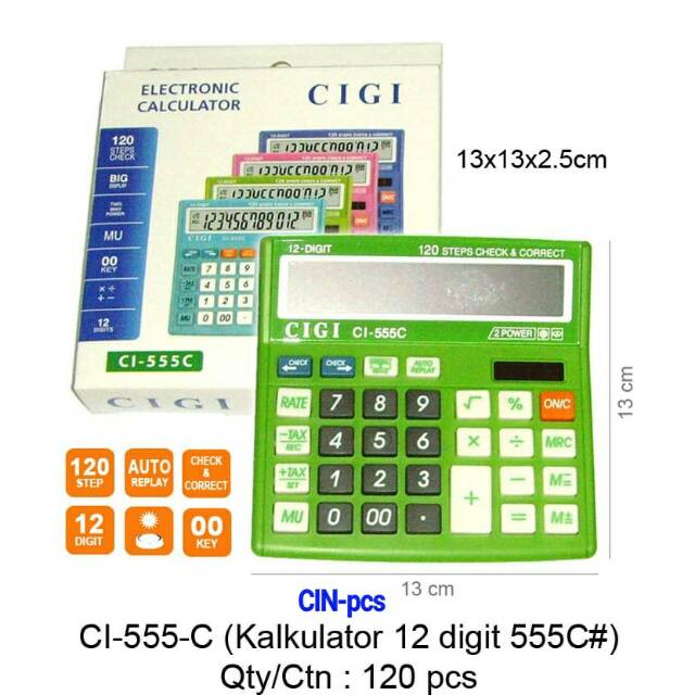 Jual Kalkulator 12 digit merek CIGI CI-555C | Shopee Indonesia
