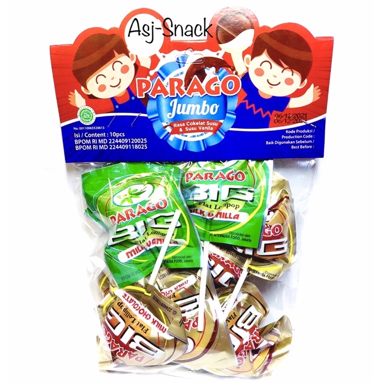 Jual Permen Parago Jumbo Lollipop Rasa Cokelat Susu dan Susu Vanila ...