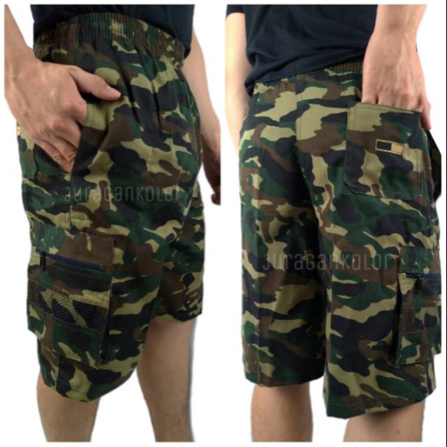 Jual Celana Pendek Pria Cargo 3/4 Loreng Army -MTR.LRG.STD | Shopee ...