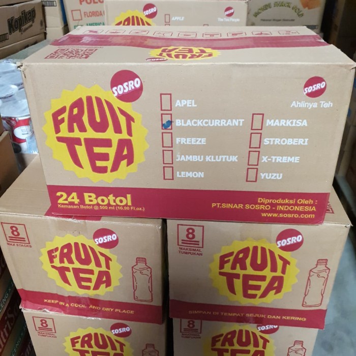 Jual CTN 24*500ML - FRUITEA PET 500ML BOTOL / SOSRO TEH BUAH / GOJEK ...