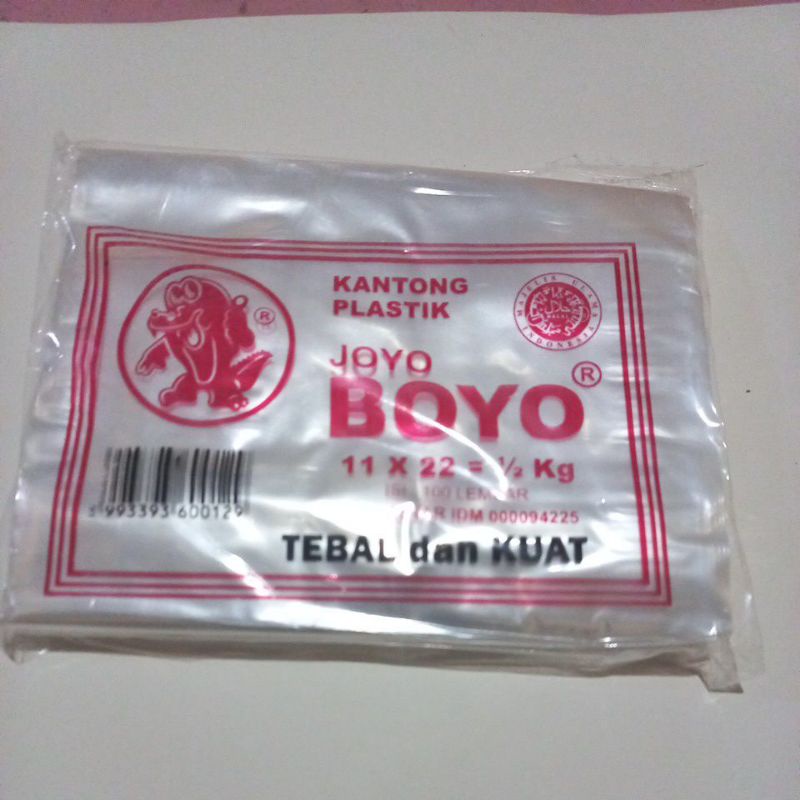 Jual plastik boyo bening uk 11x22 = 1/2 kg isi 100lbr | Shopee Indonesia