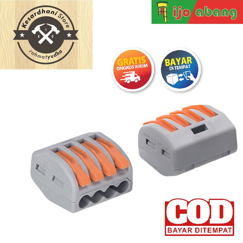 Jual Konektor Sambungan Terminal Kabel Listrik 4 pin Block Connector ...