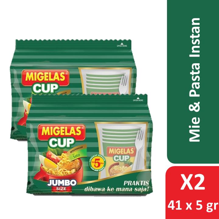 Jual Migelas Jumbo Cup Mie Instan Rasa Soto Ayam 5 x 41 gr | Shopee ...