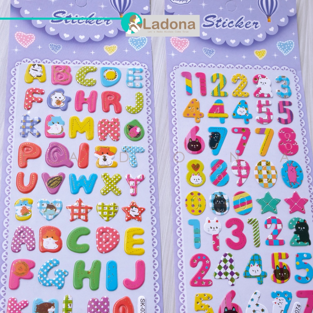 Jual Stiker Timbul Abjad Dan Angka Stiker Anak Anak | Shopee Indonesia